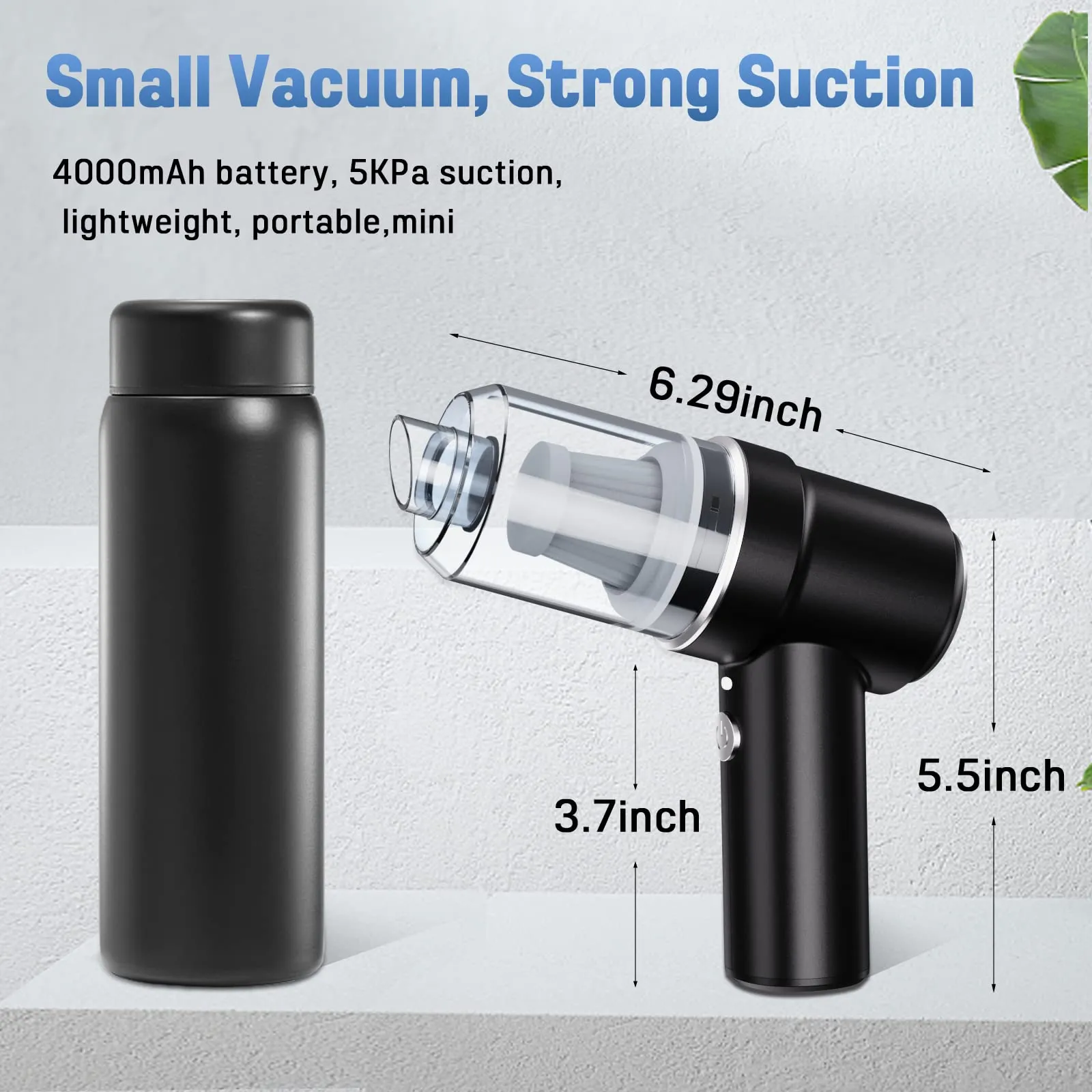 Cordless Handheld Vacuum Cleaner, Portable Rechargeable 2-in-1 Sucking ...