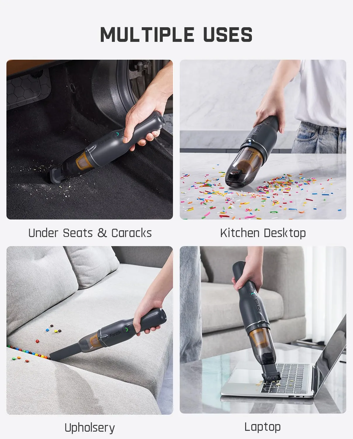 Fanttik Slim V7 Ace Cordless Handheld Vacuum, 11kPa Suction, 1 LB ...