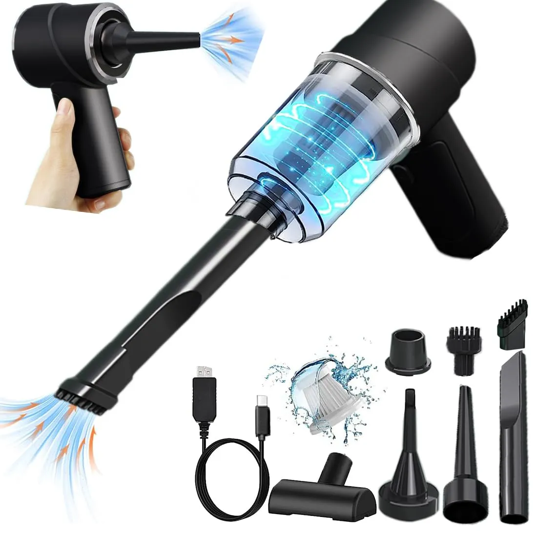 Handheld Vacuum Cordless 6000PA Powerful Car Vacuum Cleaner 120W ...