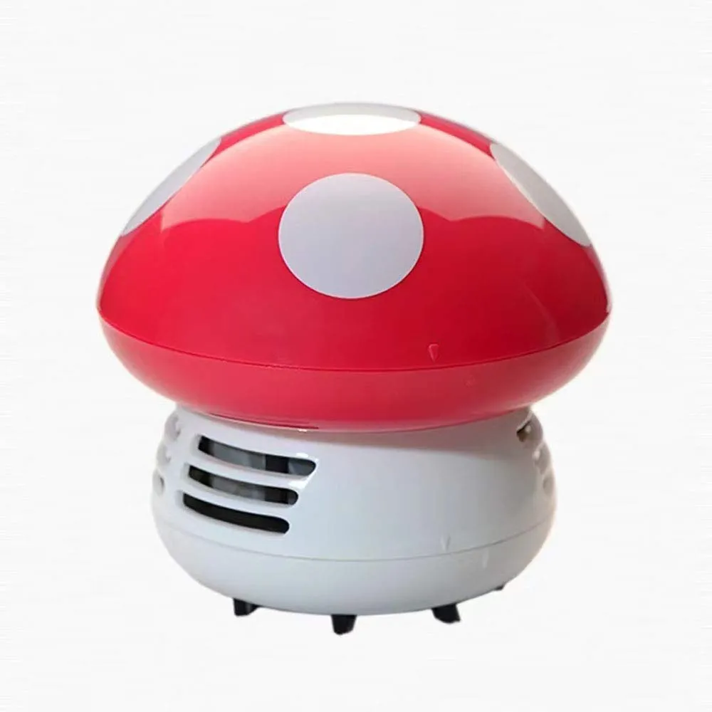 Mini Cute Mushroom Vacuum Cleaner - Portable Red Dust Sweeper For Home ...