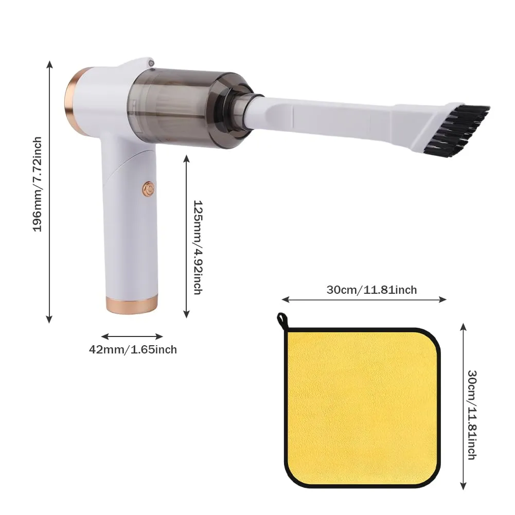 Mini Handheld Vacuum Cleaner - 9000PA Suction, Cordless, Lightweight, 2 ...