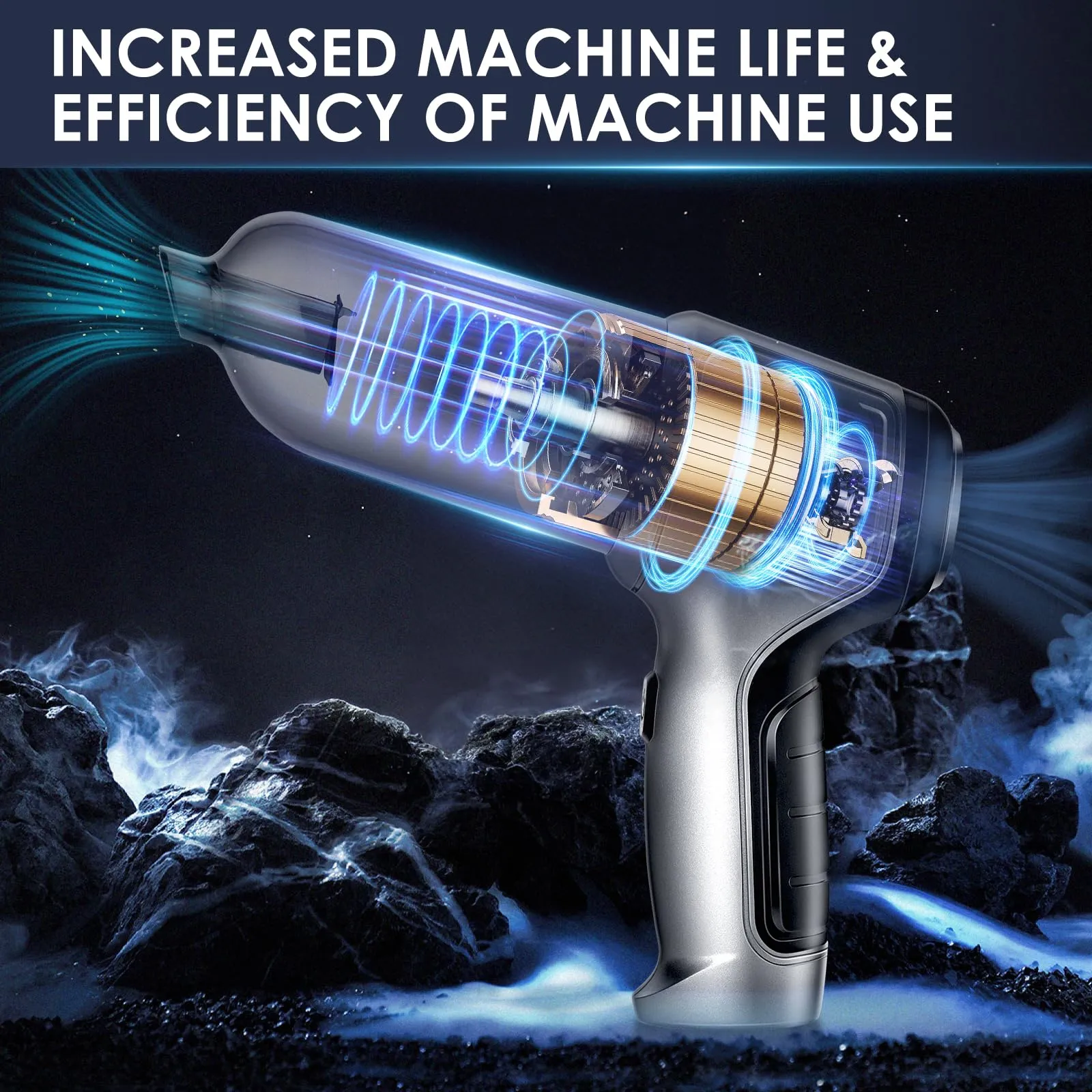 Saker Portable Cordless Car Vacuum 3-in-1 Handheld 12000PA High Power ...