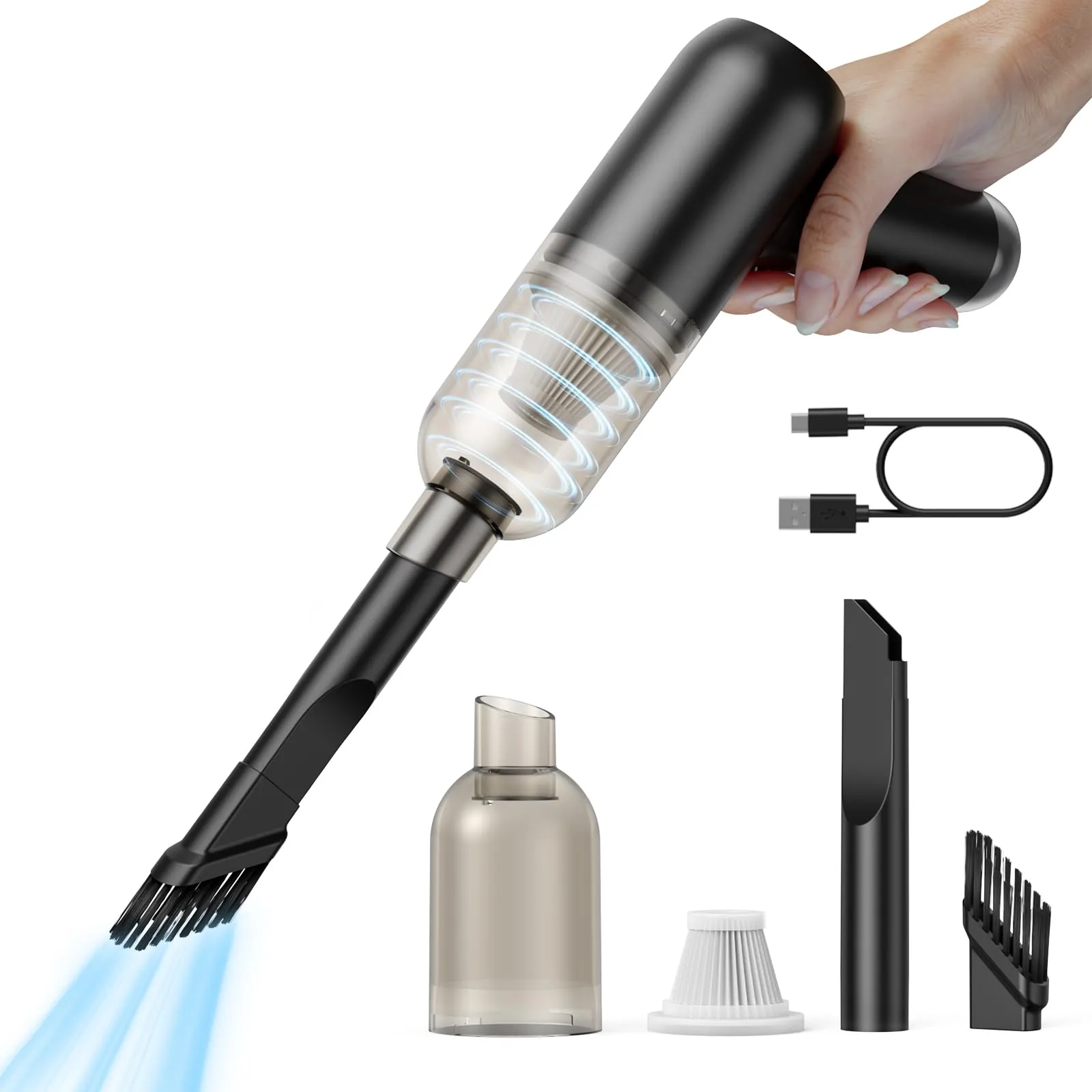 Small Handheld Car Vacuum Cleaner Cordless 6000 Pa Suction Ultra ...