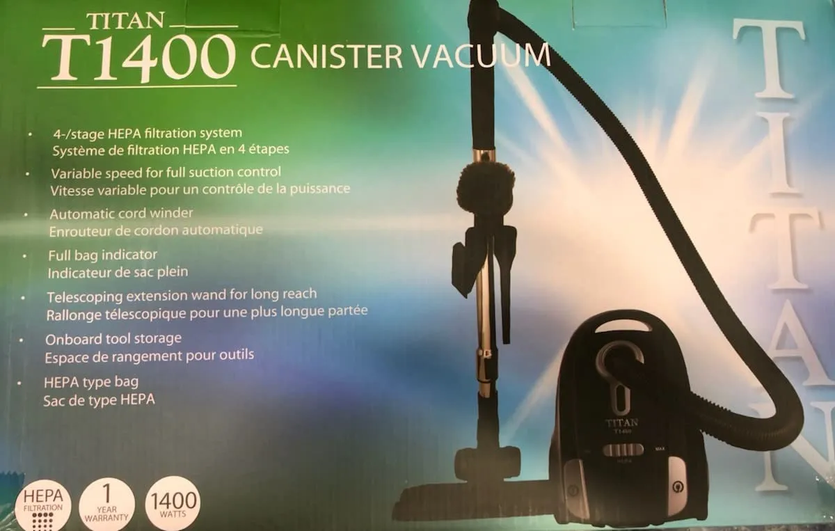 Titan T1400 Compact Canister Vacuum Cleaner - Powerful 12 Amp Motor ...