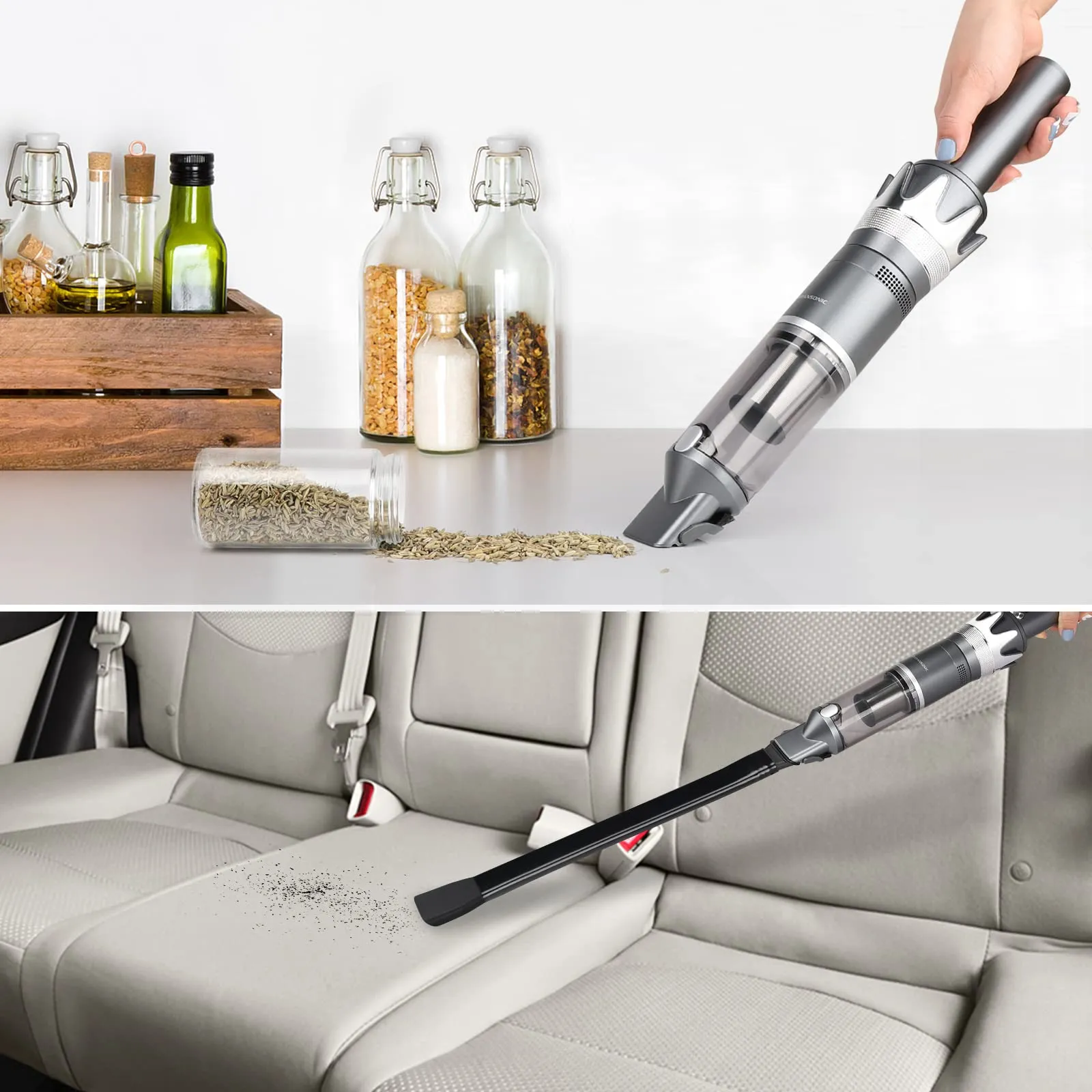 Transonic Handheld Vacuum Cleaner - Cordless, Portable, 13000PA Suction ...