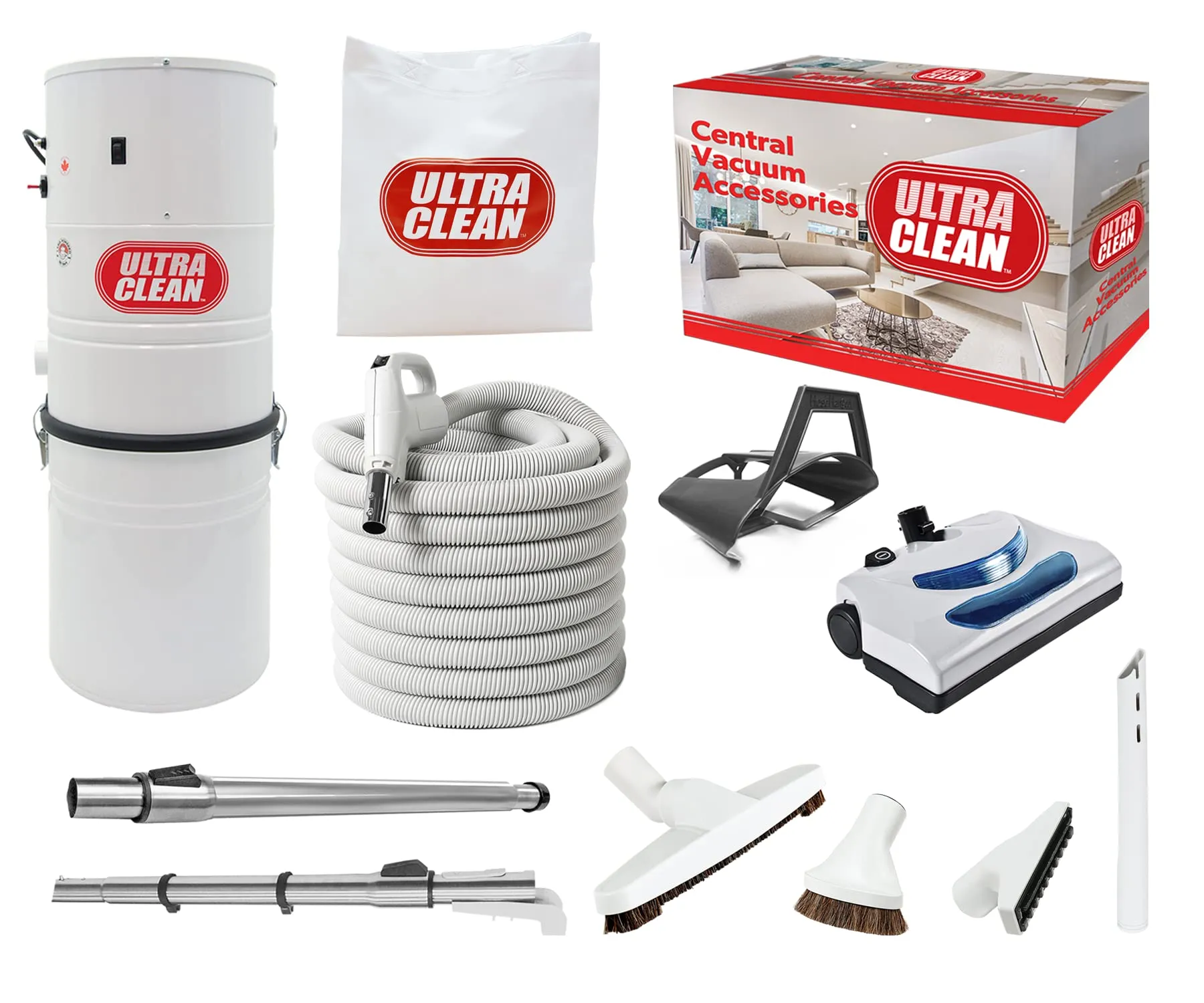 Ultra Clean SC100 Powerful Central Vacuum System - Deluxe Electric Hose ...